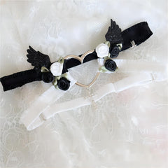 Chic Cross Angel Wings Heart Rosebud Elastic Thigh Leg Garter Belts ...