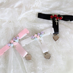 Chic Cross Angel Wings Heart Rosebud Elastic Thigh Leg Garter Belts ...
