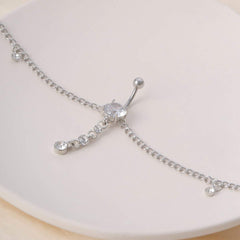 Minimalist Crystal Navel Piercing Belly Chain – uberjewellery